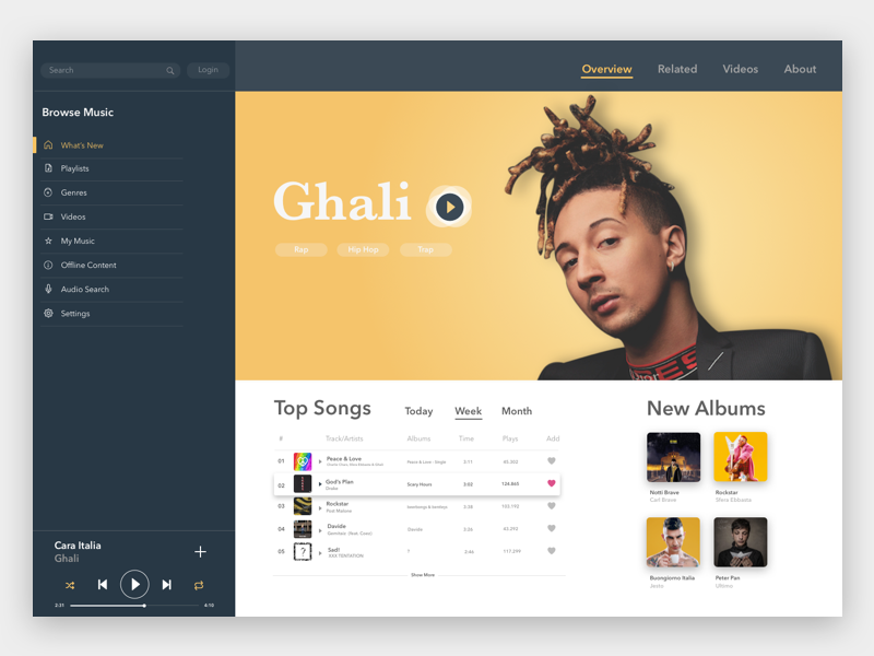 Music Player UI by Leonardo Sabbi on Dribbble
