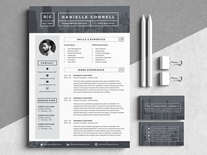 Resume Template by White Graphic on Dribbble