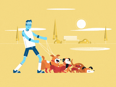 Walking The Dogs by Studio Bo on Dribbble