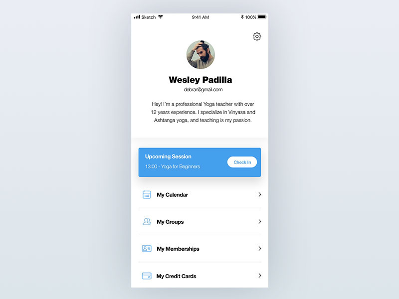 Mobile app profile page by Dafna Barzilay on Dribbble