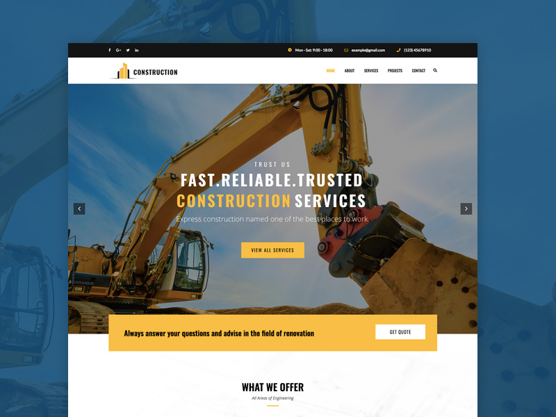 Engineering & Construction Web Design Template by Jenn Pereira on Dribbble