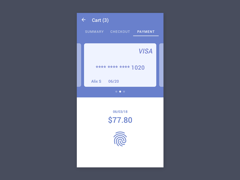 Payment by Fengbo Li on Dribbble