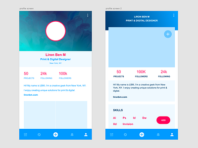 Profile UI Design by Liron Ben-Moshe on Dribbble