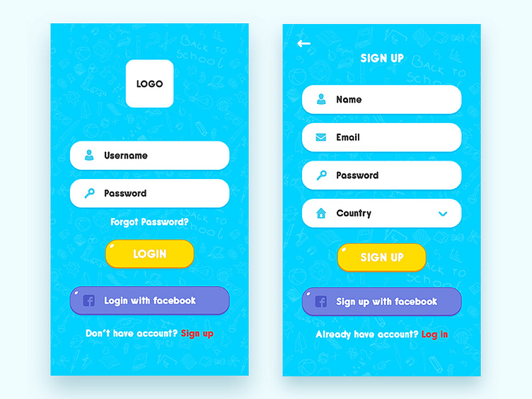 Login SIgn UP For game by iApp Technologies LLP on Dribbble