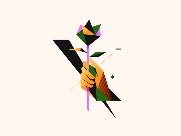 Flower In Hand by Tristan Kromopawiro on Dribbble