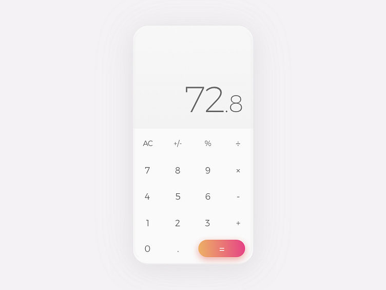 Minimalist Calculator by Adam Valek on Dribbble