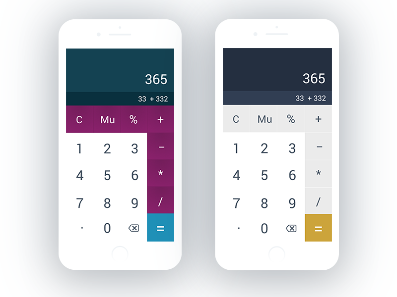 Minimalistic calculator by Ishan Fernando on Dribbble