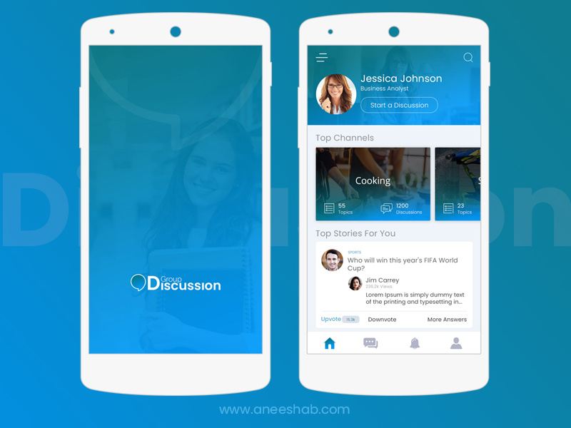 Group Discussion Application by Aneesh AB on Dribbble