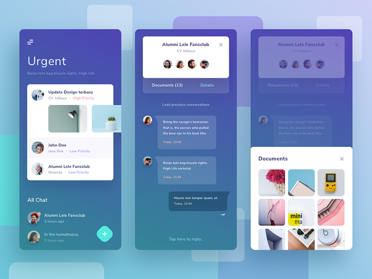 Messaging App UI Exploration by Ghani Pradita for Paperpillar on Dribbble