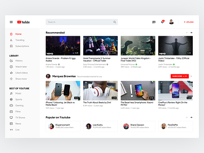 Youtube Redesign Concept by Pankaj Nautiyal on Dribbble