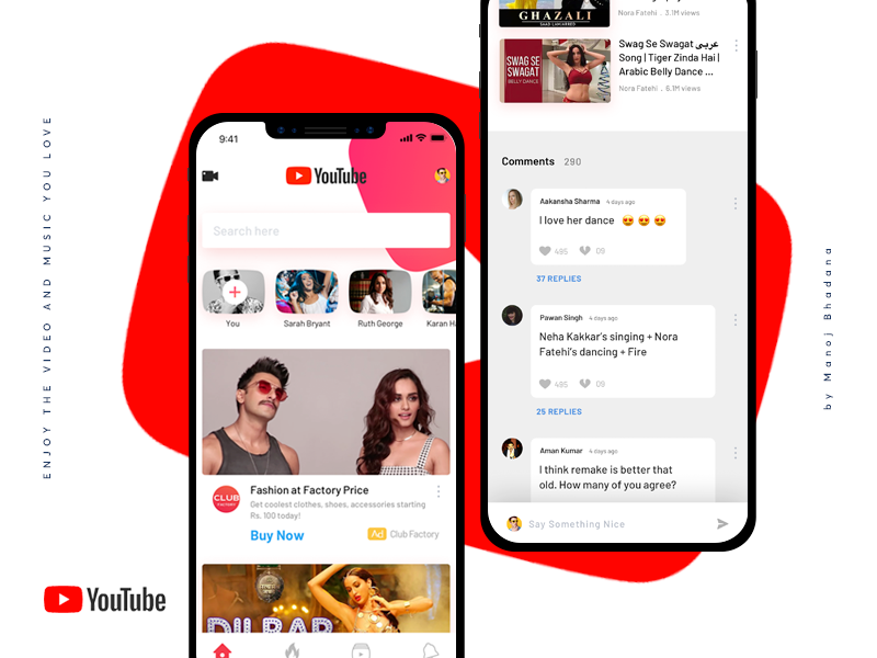 Youtube Redesign Concept by Manoj 🇮🇳 on Dribbble
