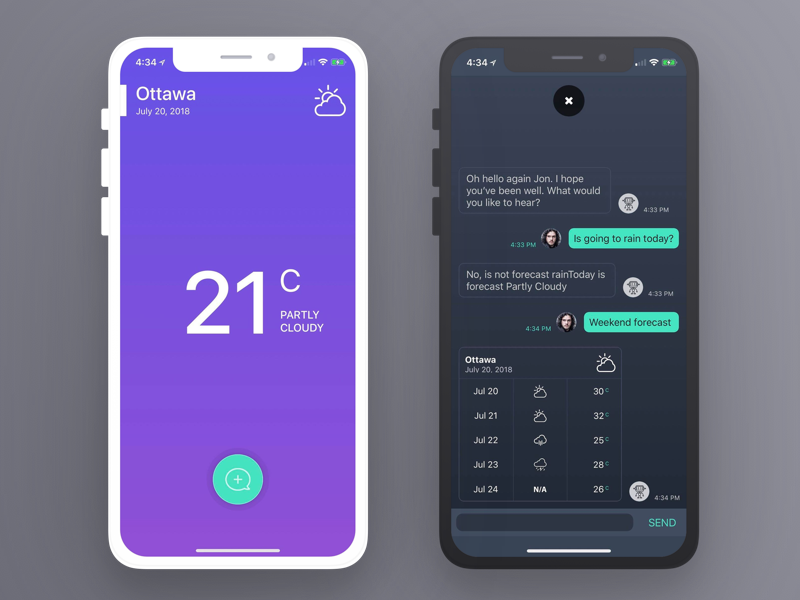 Weather Chatbot App by Enrico Piovesan on Dribbble