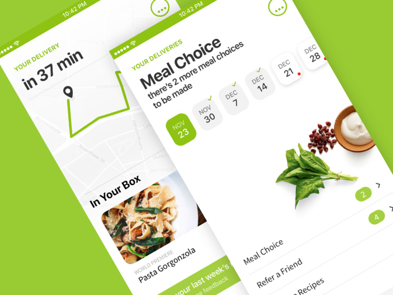 Dashboard iOS app Hellofresh by Daniel Xavier on Dribbble