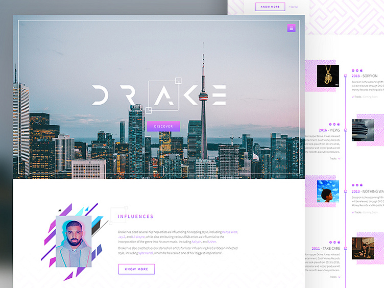 Drake Website by Vincent WEIGEL on Dribbble