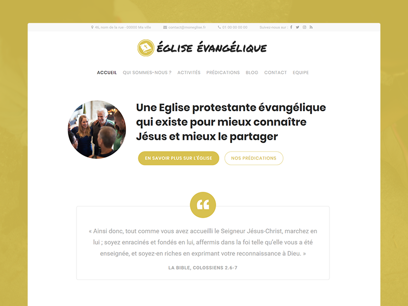 Frenchy WordPress Church Theme by Benjamin Eggen on Dribbble