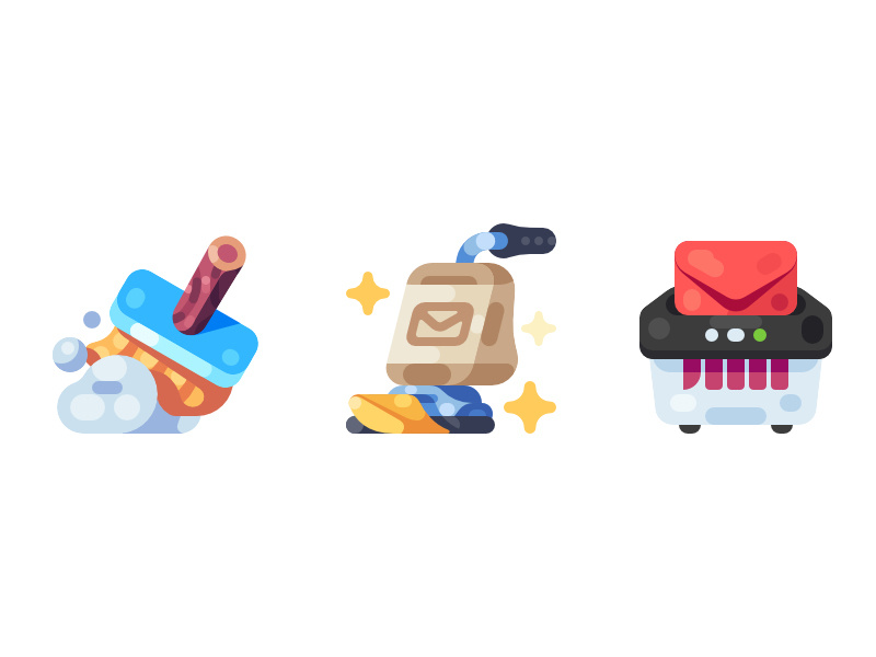 Email Cleanup Illustrations by Viktor Salomakhin for VK Design Team on ...
