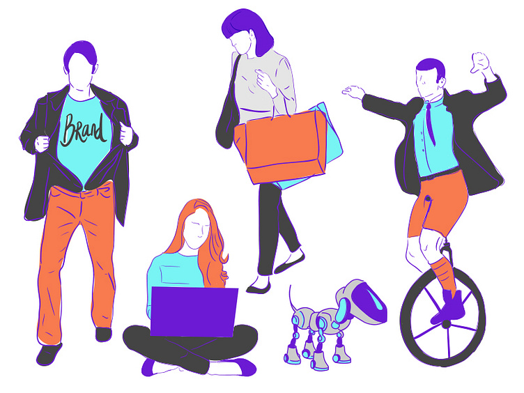 Infographic characters by ichnjisan on Dribbble