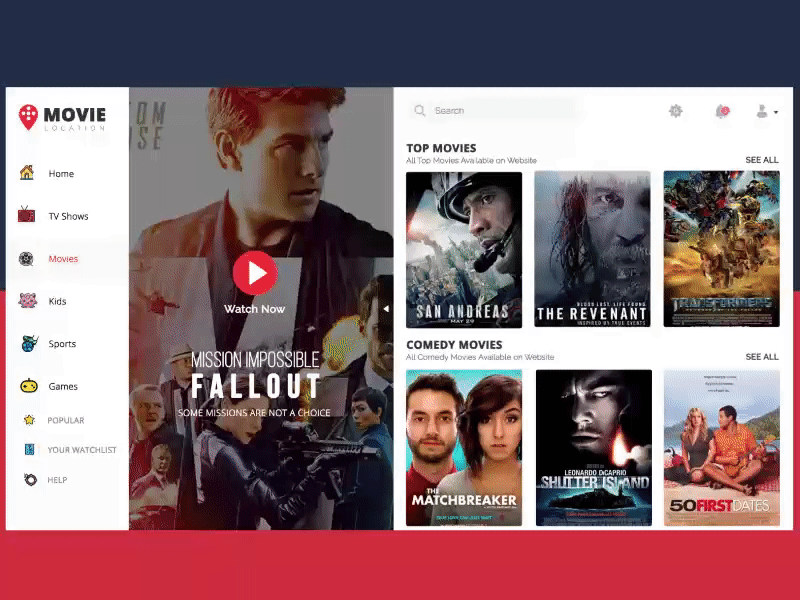 Movie Streaming ui by TecOrb Technologies ™ on Dribbble