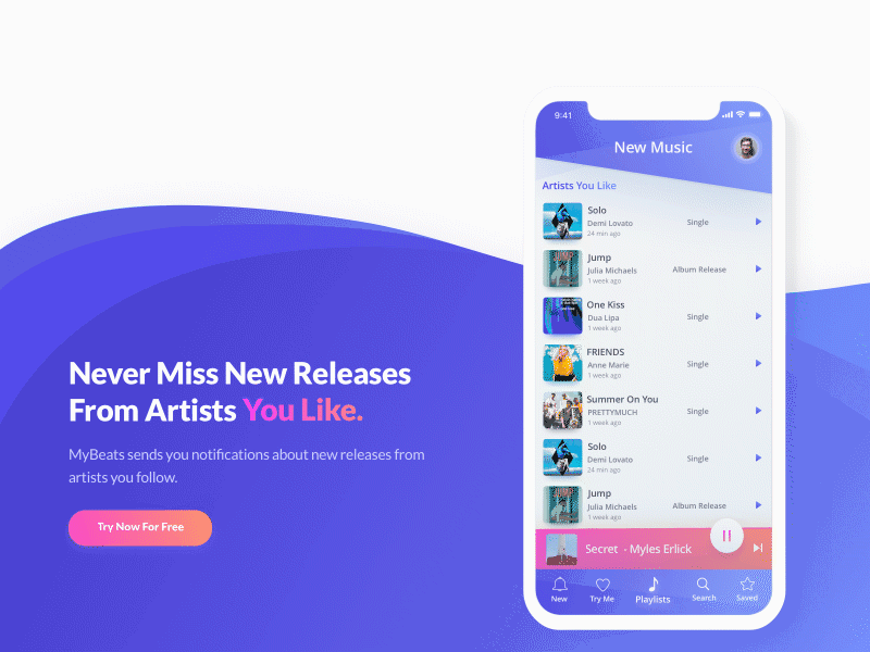 Music app gif by Kfir Erez on Dribbble