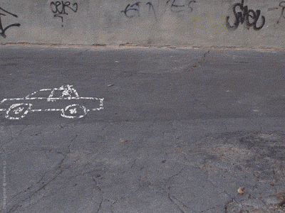 Chalk-Doodle Police Car, 25D version this time .. by alena hovorkova ...