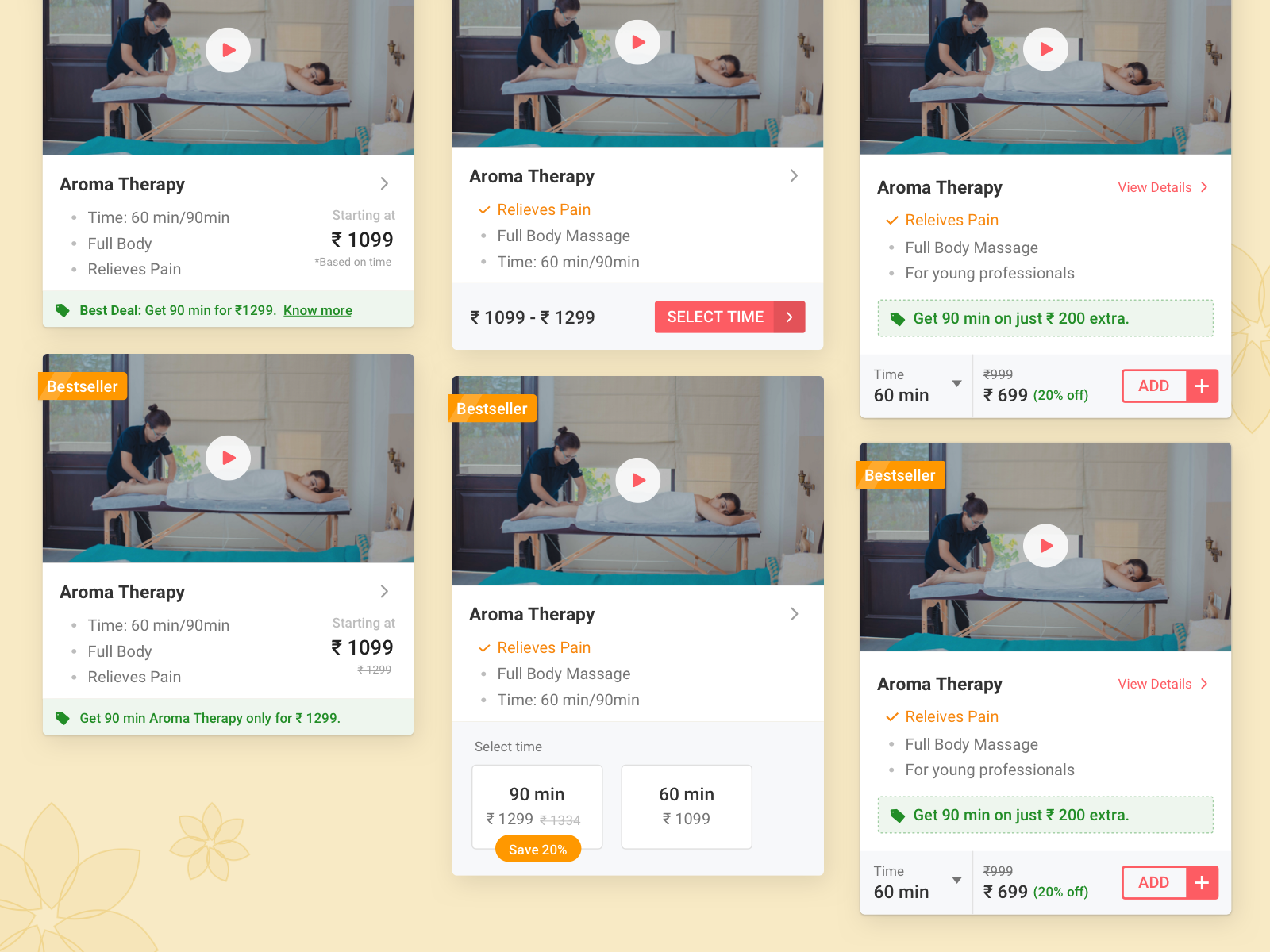 Variant UI Card Iterations | UrbanClap Internship Project by Nikhil ...