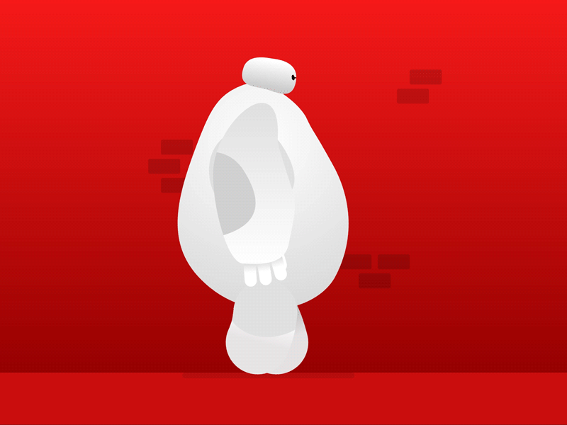 Baymax walking fast by Bryan Vogel on Dribbble