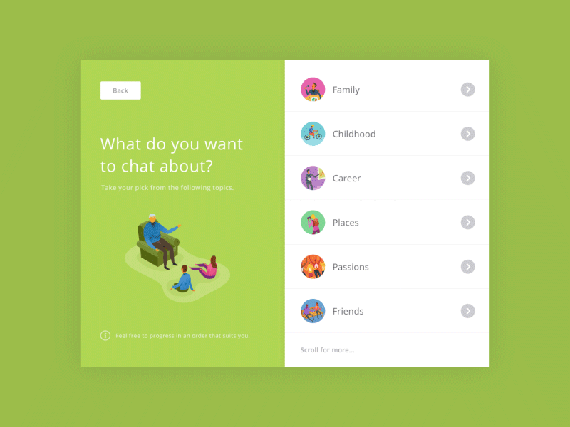 Share your stories with Kindeo by Elsewhen on Dribbble
