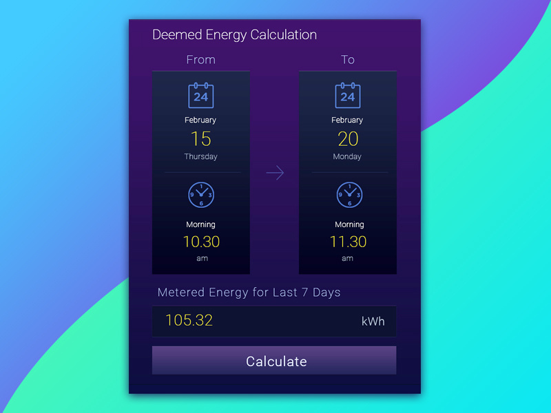 Energy Calculation UI by Rasika Warnasuriya™ on Dribbble