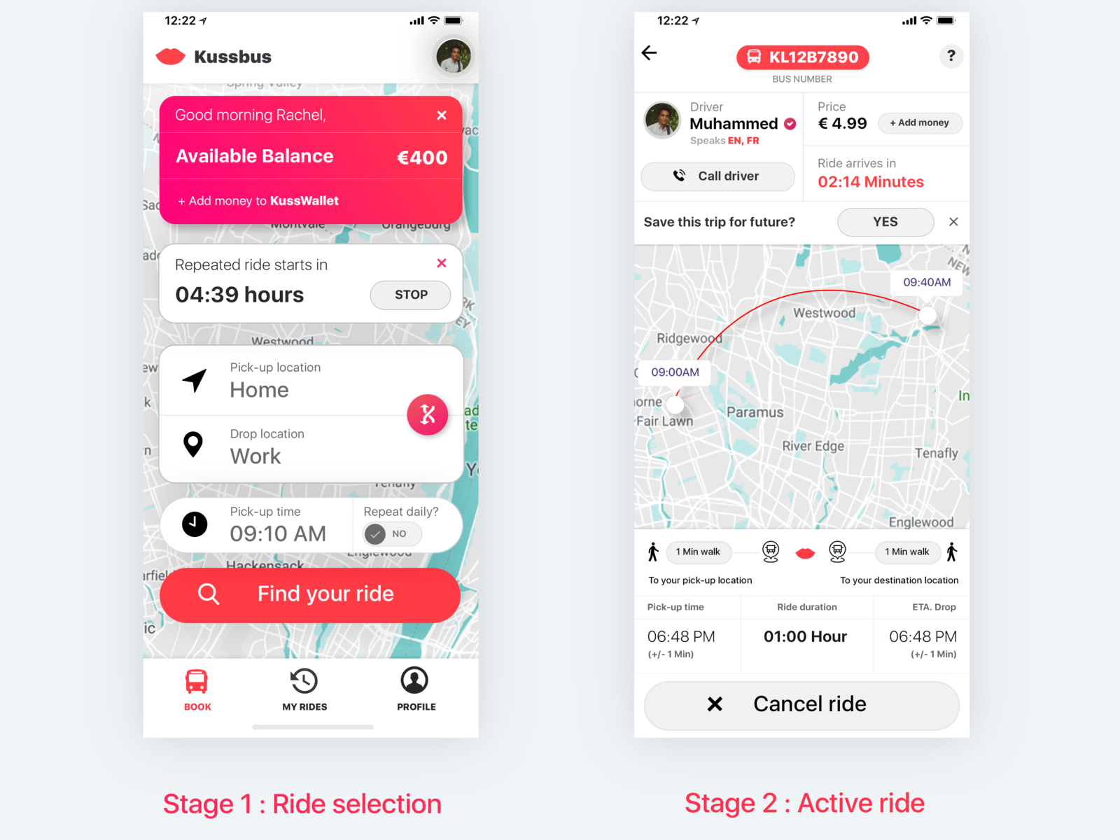 Bus ride booking flow by Muhammed Ashique Kuthini on Dribbble
