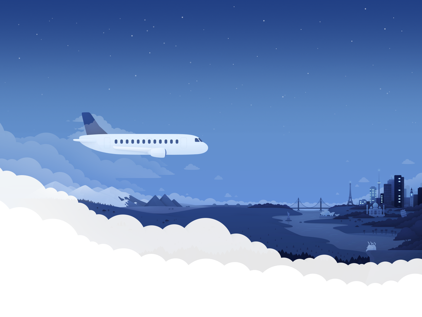 Hopper Website Hero Illustration - Night by Thomas Fitzpatrick for ...