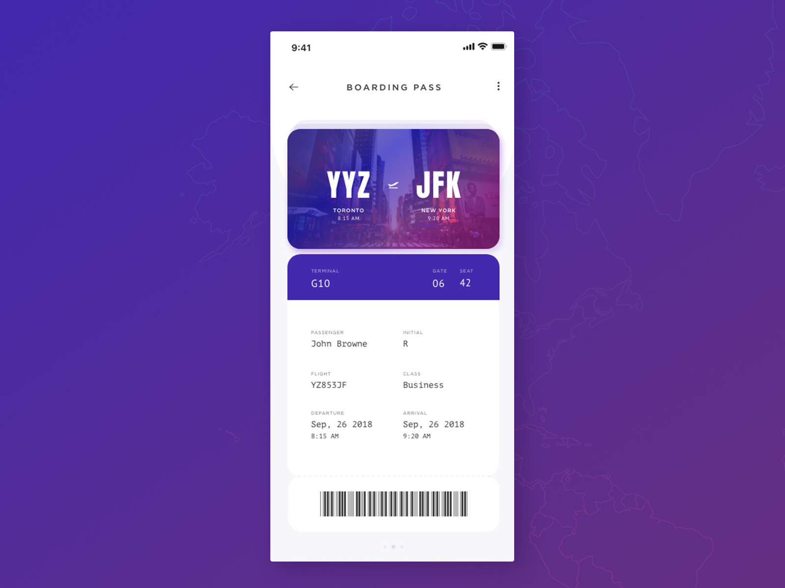 Boarding Pass UI by Kat on Dribbble