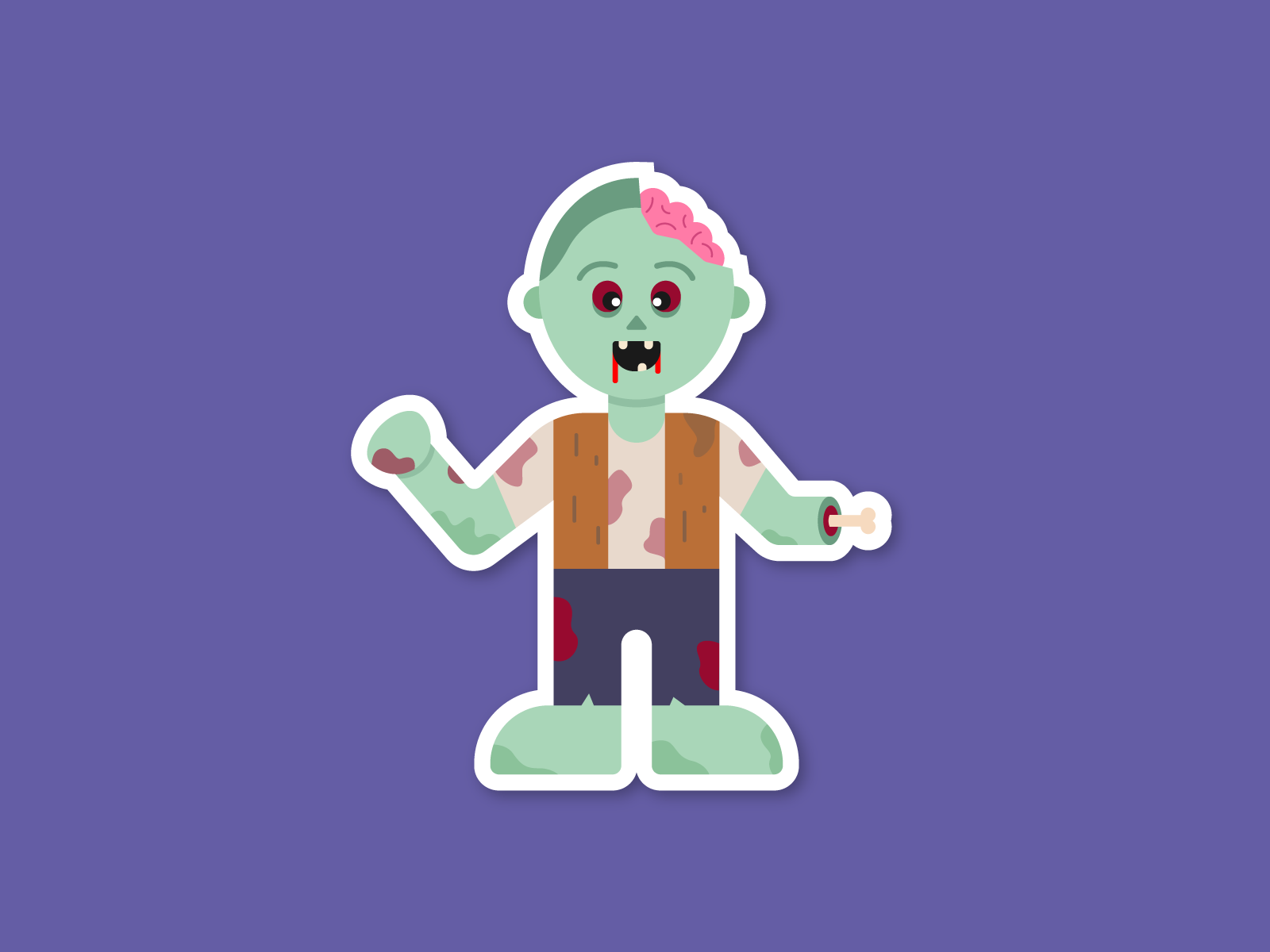 Sticker Mule Zombie! by Mallory Haack on Dribbble