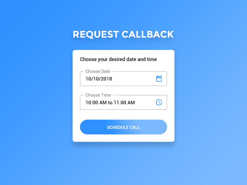 Request Callback by Vemalla Srinivas Reddy on Dribbble