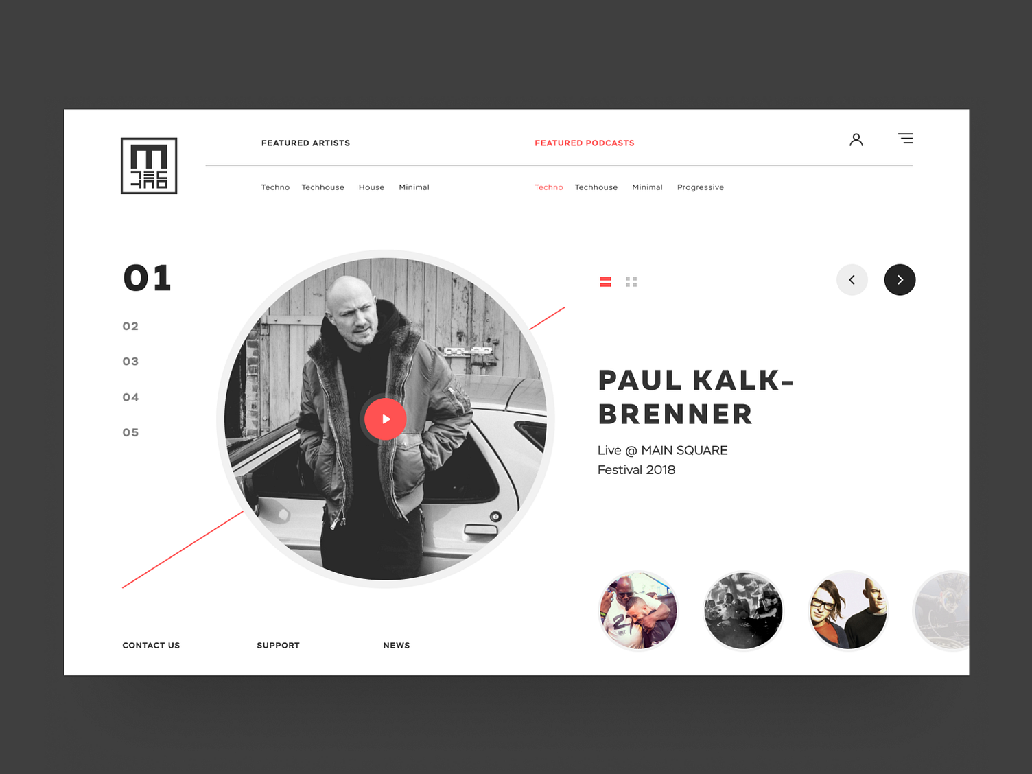 Techno inspired music platform by Evgeny Ryzhakov on Dribbble