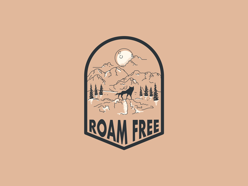 Roam Free Badge by Jonathan Kimsey on Dribbble