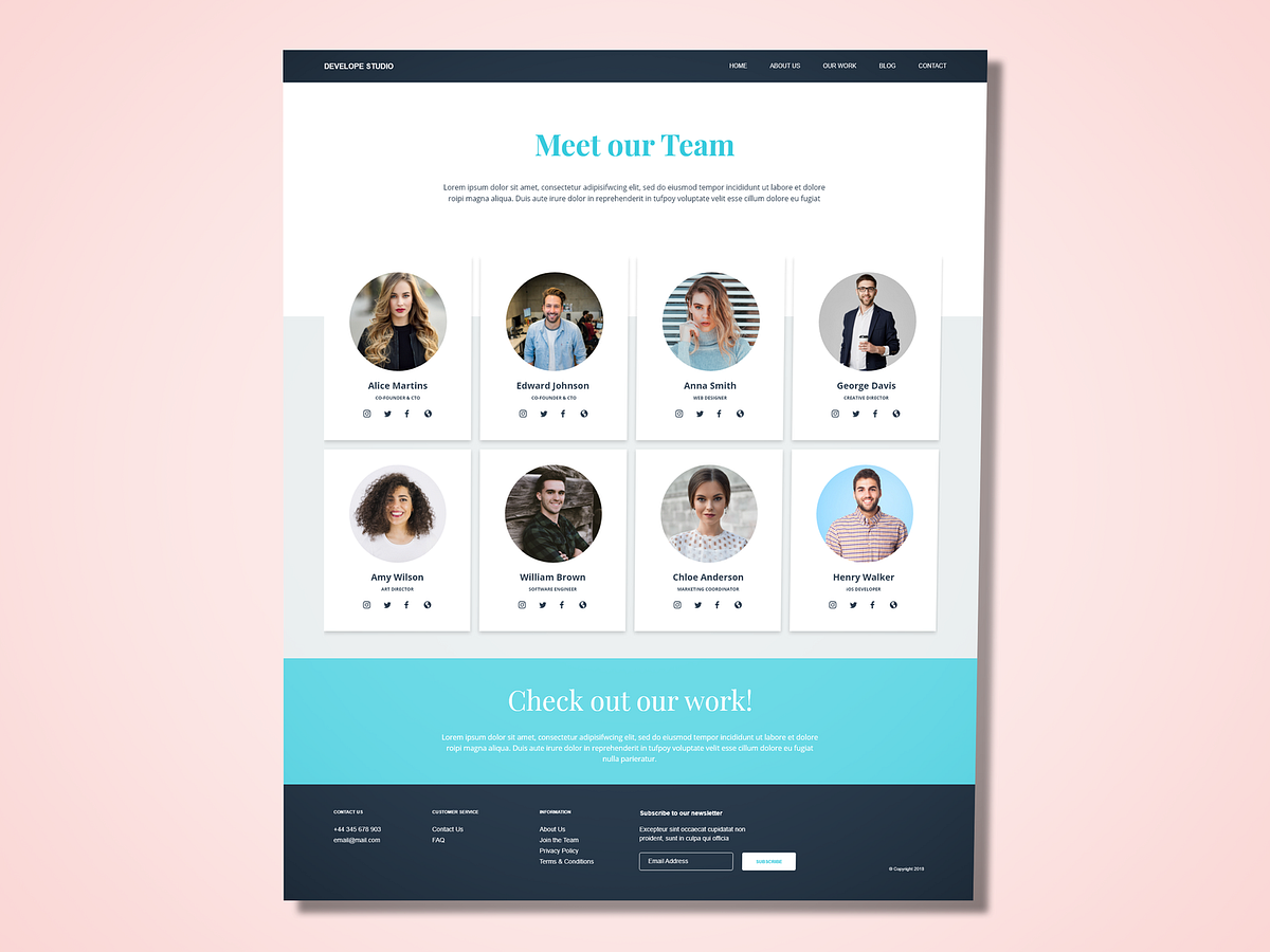 Team Page for an Agency by Bojana Stupar on Dribbble