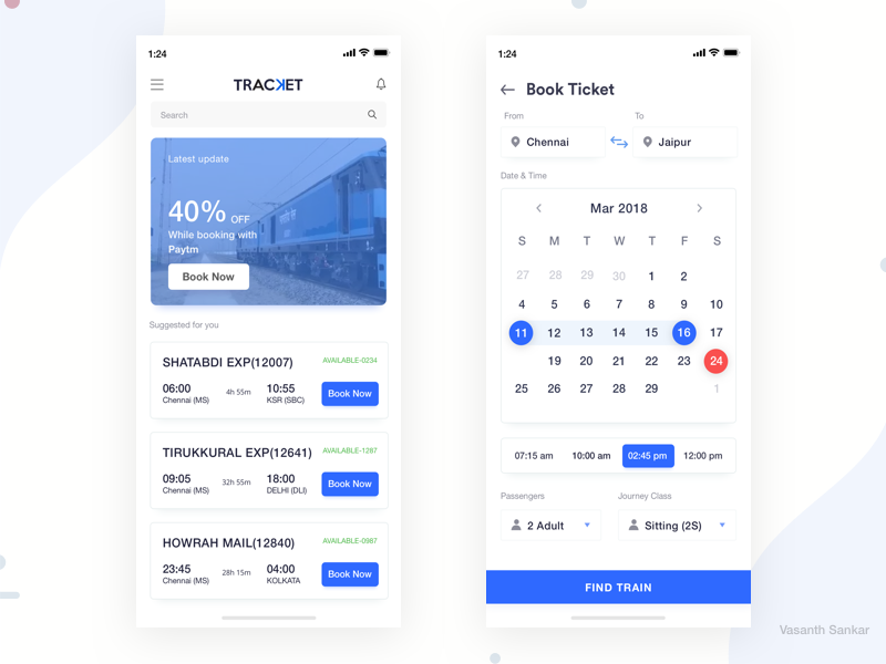 Tracket App by Vasanth Sankar on Dribbble