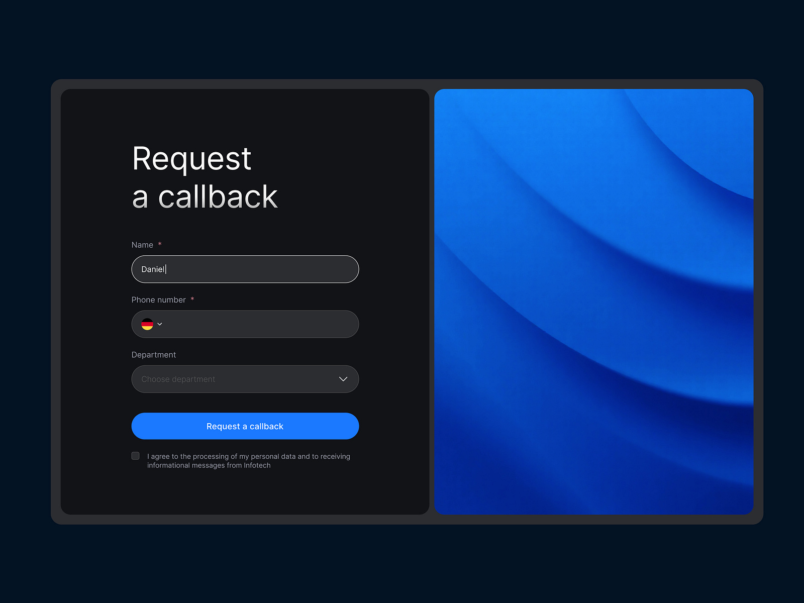 Callback Request Form by Anna Litvinova on Dribbble