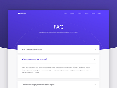 Apprian - FAQ by Agensip UI UX Agency on Dribbble