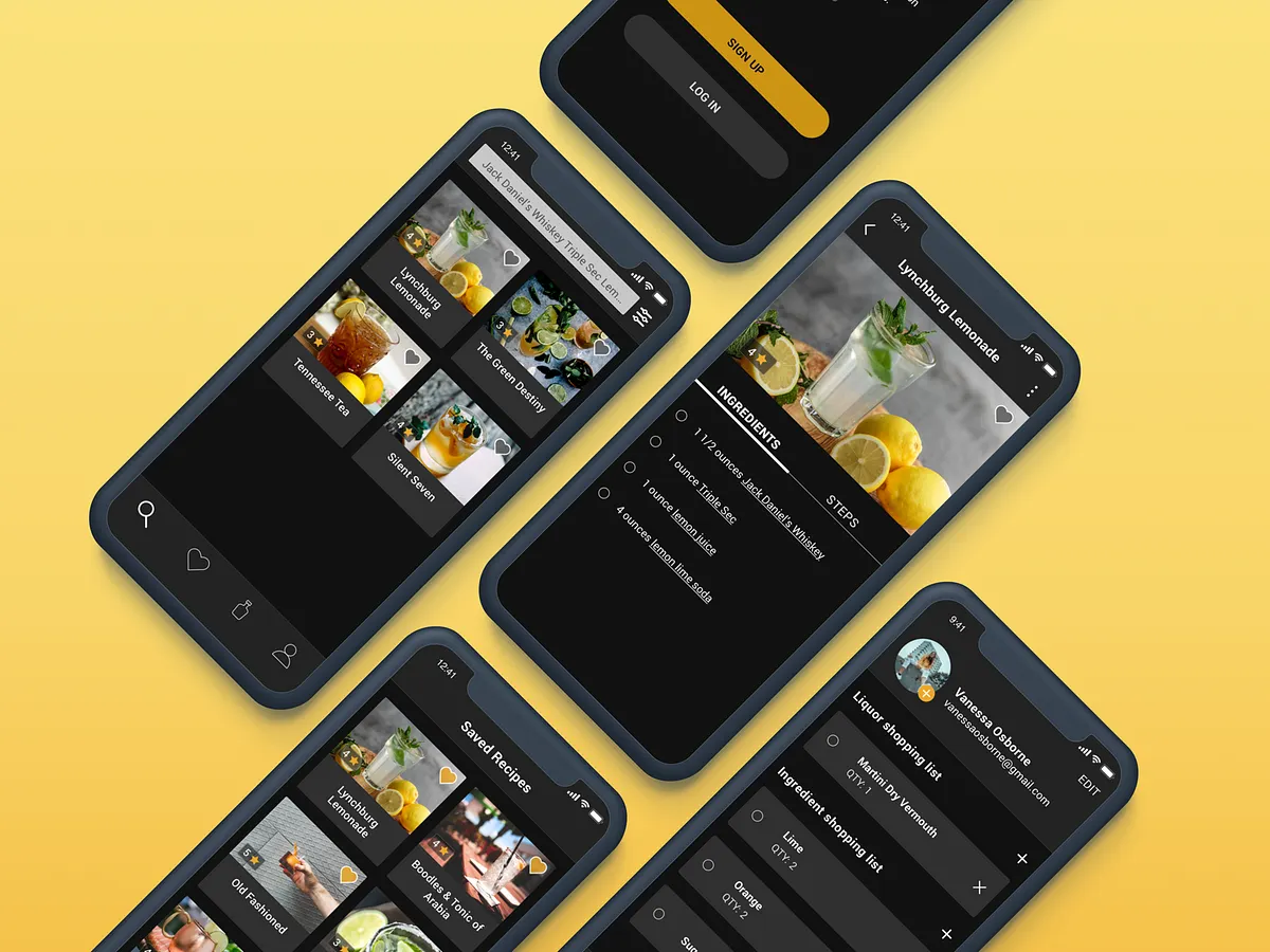 Cocktail App designs, themes, templates and downloadable graphic ...