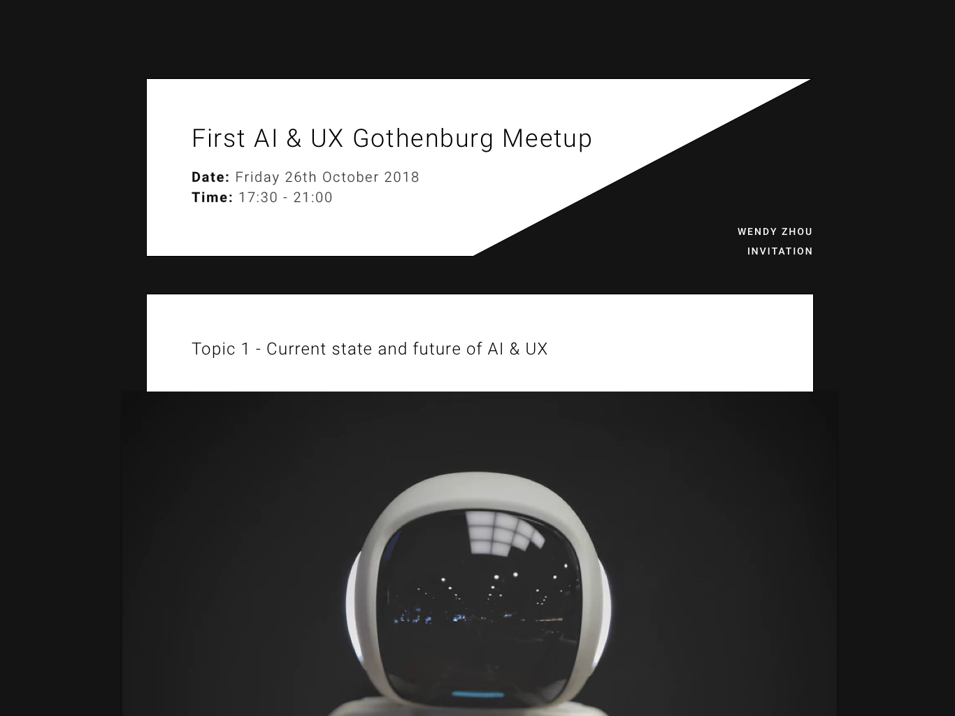 Email Invitation for a meetup by Wendy Zhou on Dribbble
