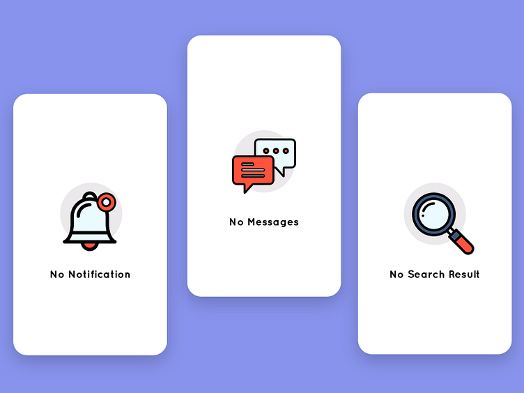 Empty status screens UI Design !!! by Manish Thakur 🎨 on Dribbble