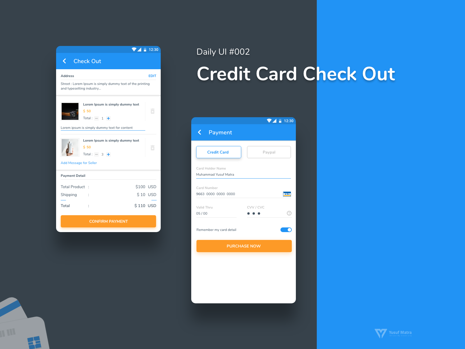 Credit Card Checkout by Yusuf Matra on Dribbble