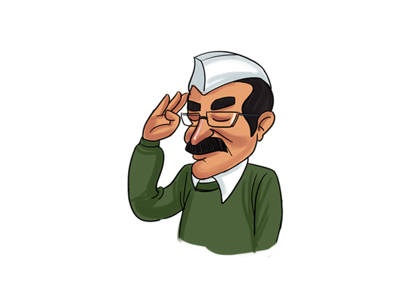 Arvind Kejriwal Salute - Sticker Design by Sarkartoon on Dribbble