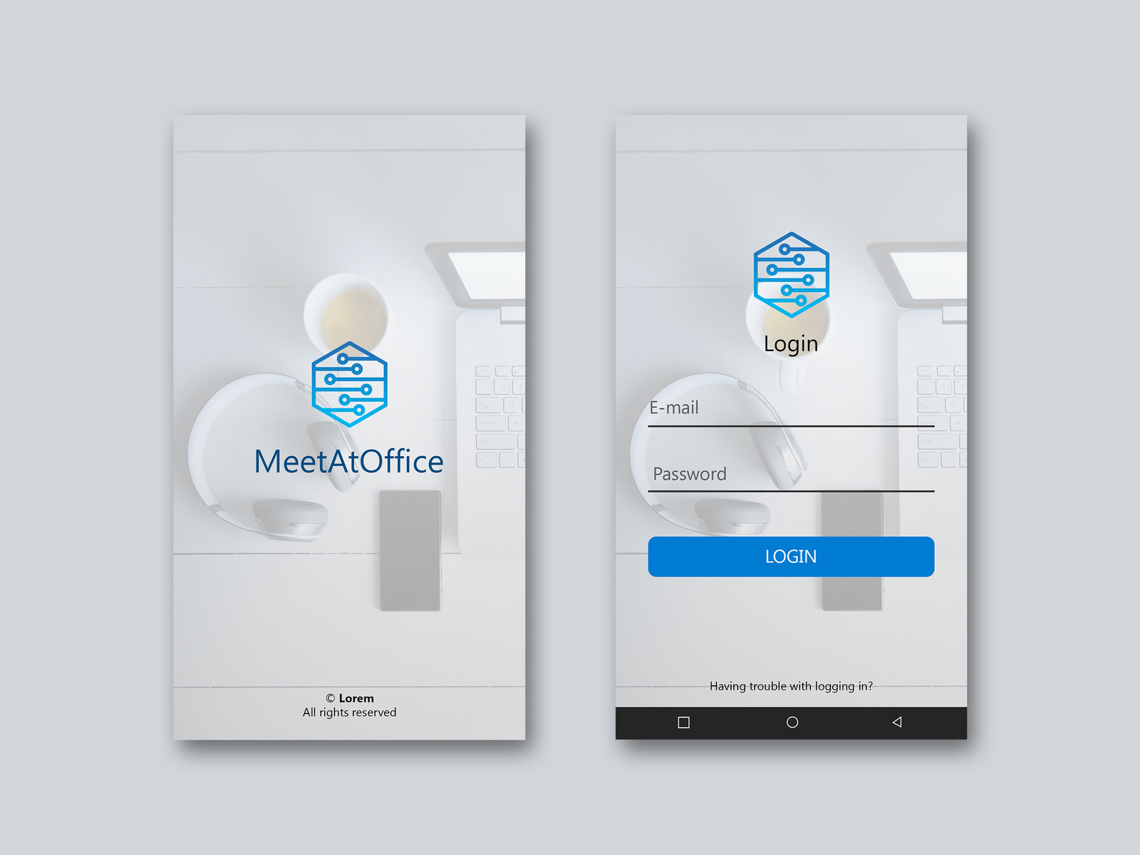 Welcome and login page by Rahsal on Dribbble