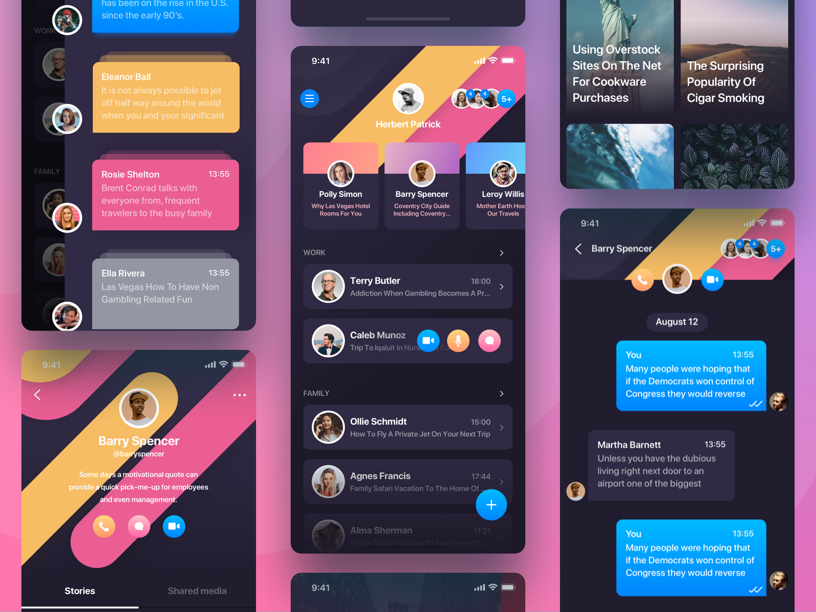 Messenger mobile app design animation by ALEX BENDER for FANCY on Dribbble