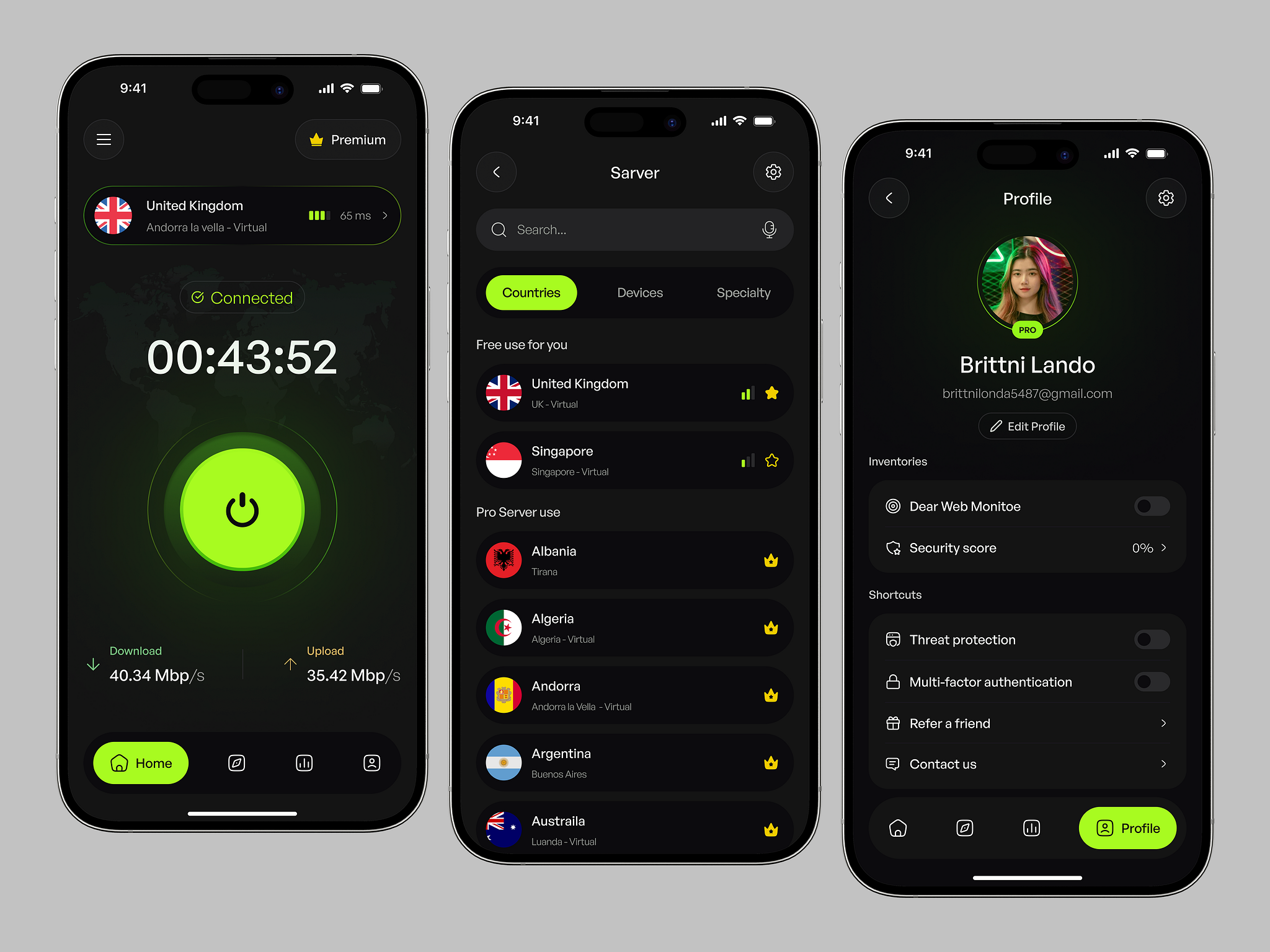 Nord VPN Mobile App Redesign by UI Mostofa Ibrahim ⭐️ on Dribbble