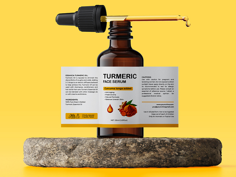 Turmeric Face Serum Label Packaging Design by chayan kumar on Dribbble