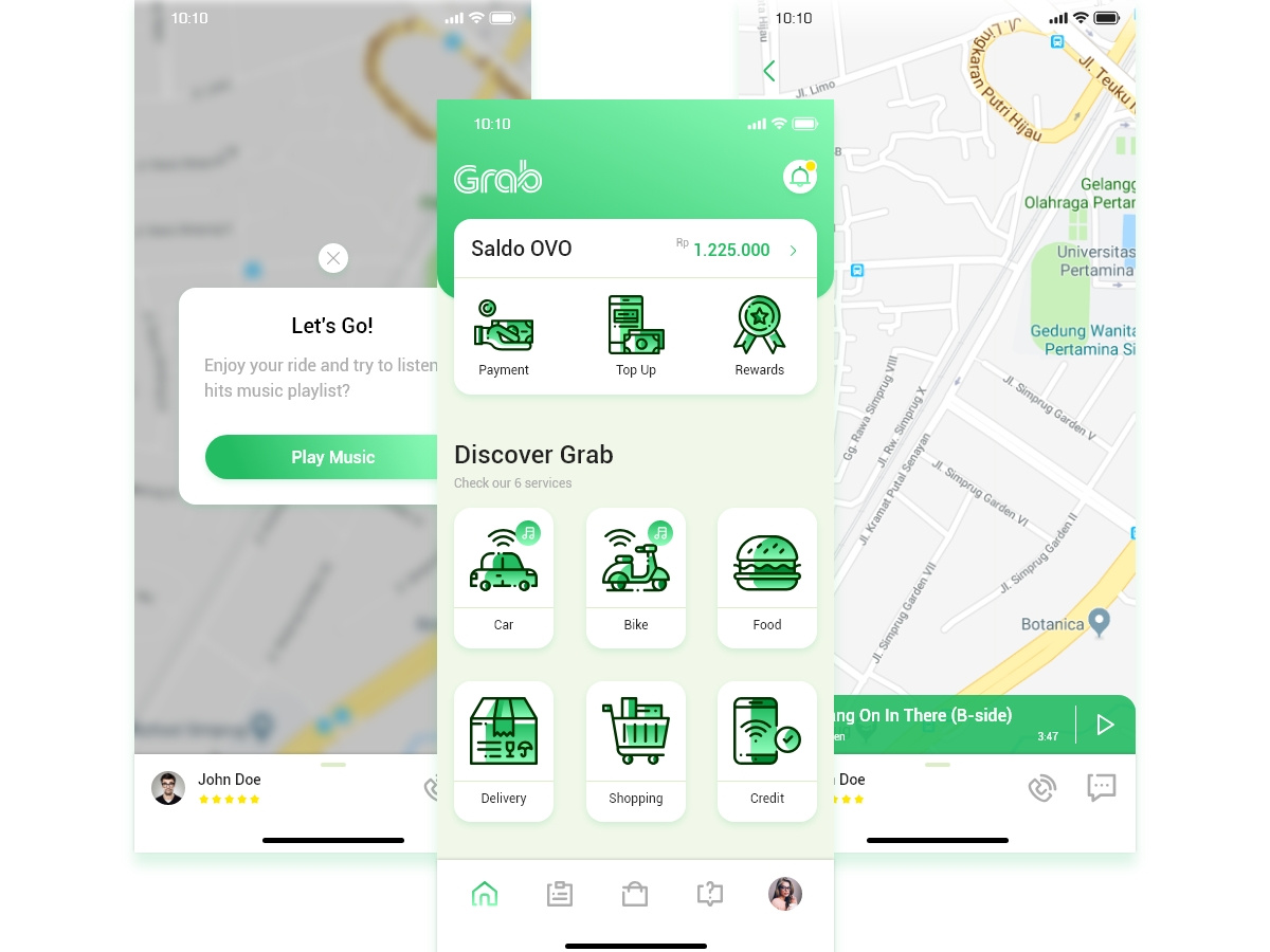 Grab Redesign with Music Player by Gea Listya on Dribbble