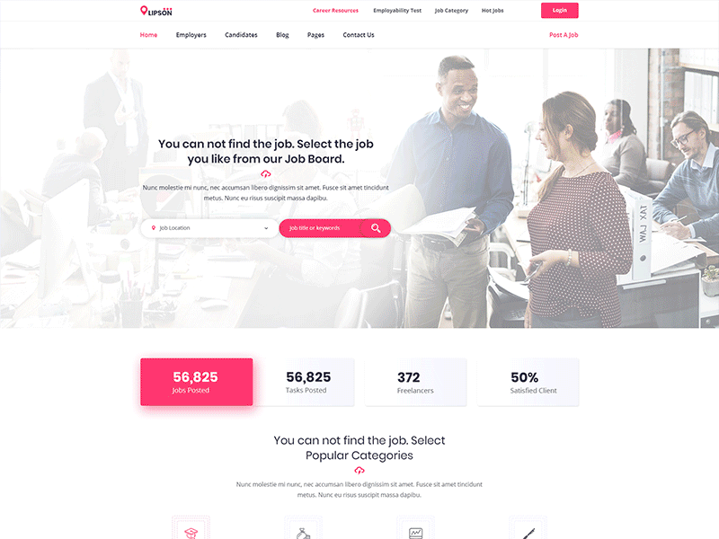 Lipson - Job Board PSD Template by Towkibur Rahman on Dribbble